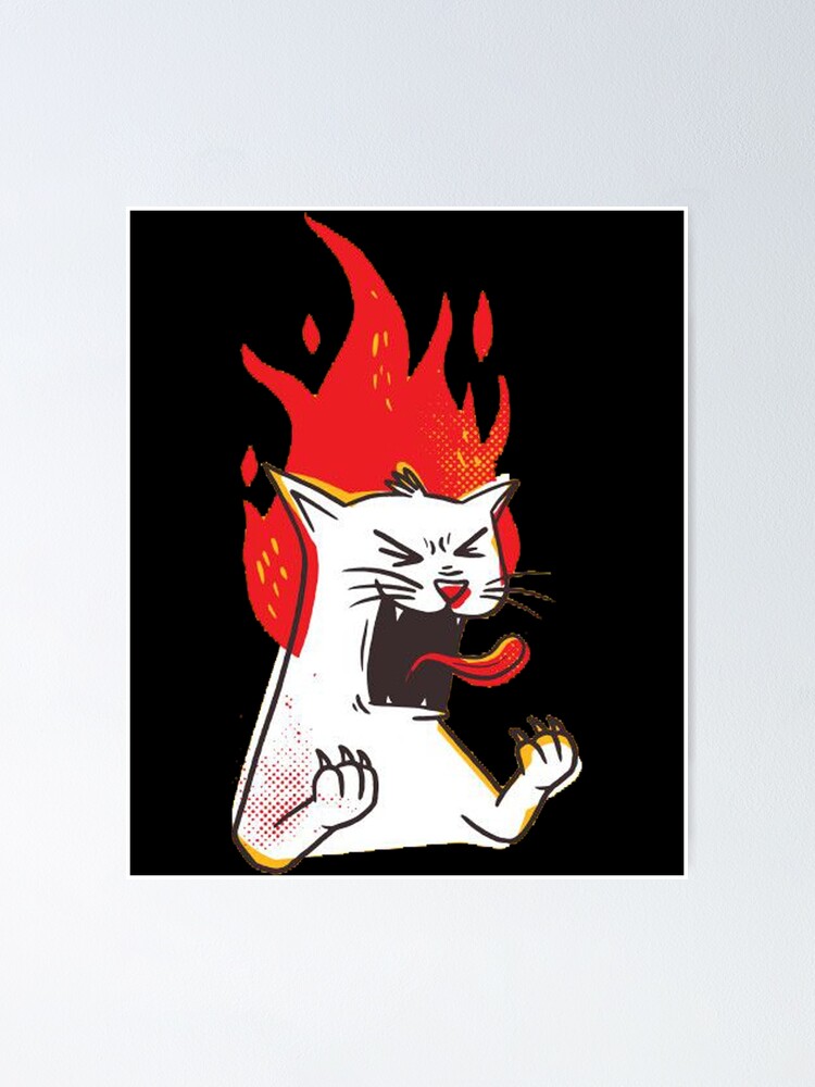 "Angry Cat Sticker" Poster for Sale by 9orri | Redbubble