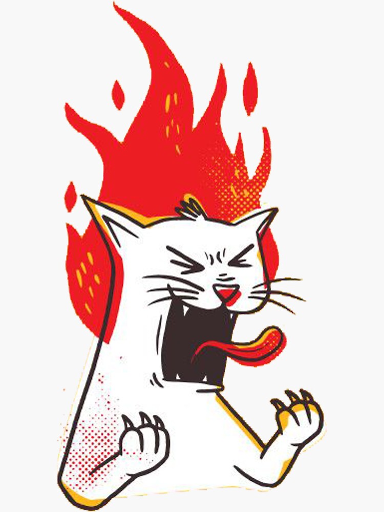 "Angry Cat Sticker" Sticker for Sale by 9orri | Redbubble