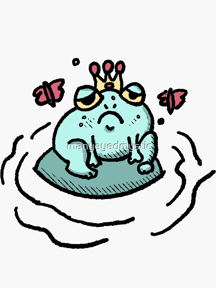"Sad Frog Prince" Sticker for Sale by manyeyedmystic | Redbubble