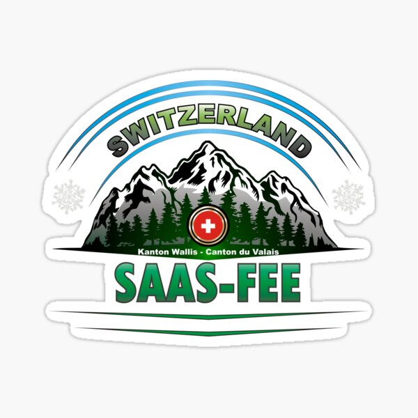 "Saas Fee Mountains Valais Switzerland" Sticker for Sale by SoulSafe ...
