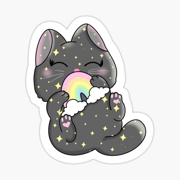 "Cute kawaii rainbow cat" Sticker for Sale by digitallysteph | Redbubble