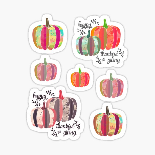 "Happy Thanksgiving Pumpkin Sticker Sheet" Sticker for Sale by ...