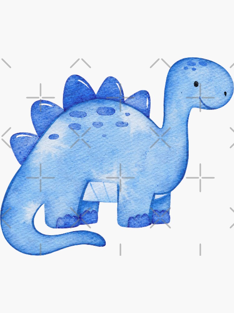 "Watercolor Blue Dinosaur " Sticker for Sale by CorneliusDesign | Redbubble
