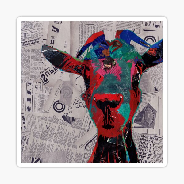 "Funky goat paper collage" Sticker for Sale by WesternExposure | Redbubble