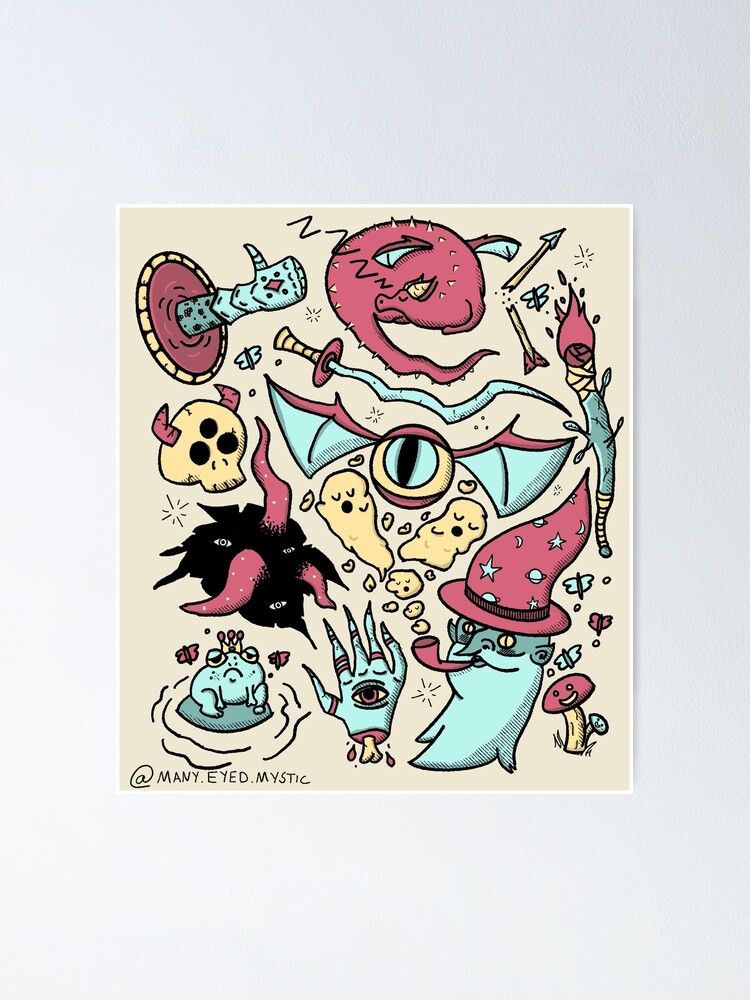"Fantasy Flash Sheet" Poster for Sale by manyeyedmystic | Redbubble