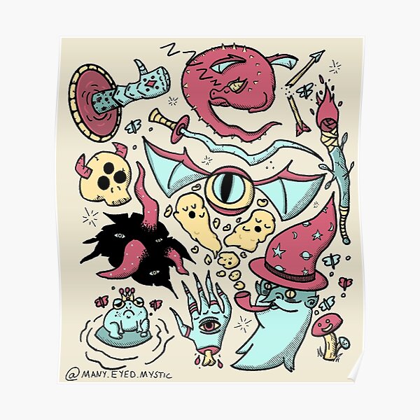 "Fantasy Flash Sheet" Poster for Sale by manyeyedmystic | Redbubble