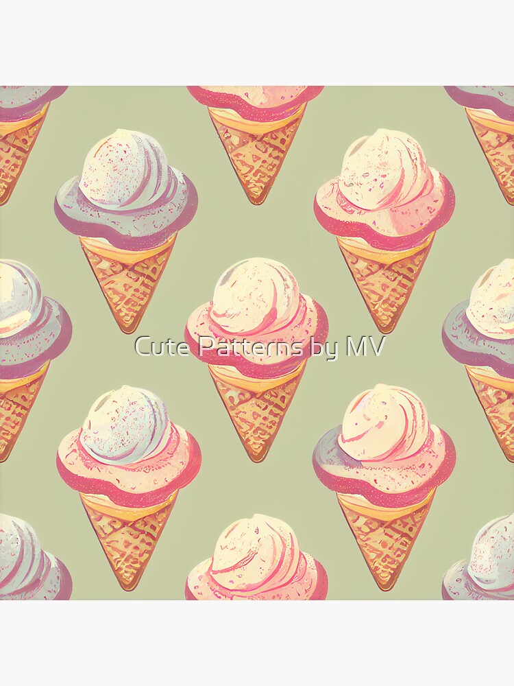 "Cute Ice Cream Pattern III" Sticker for Sale by cutepatternsmv | Redbubble