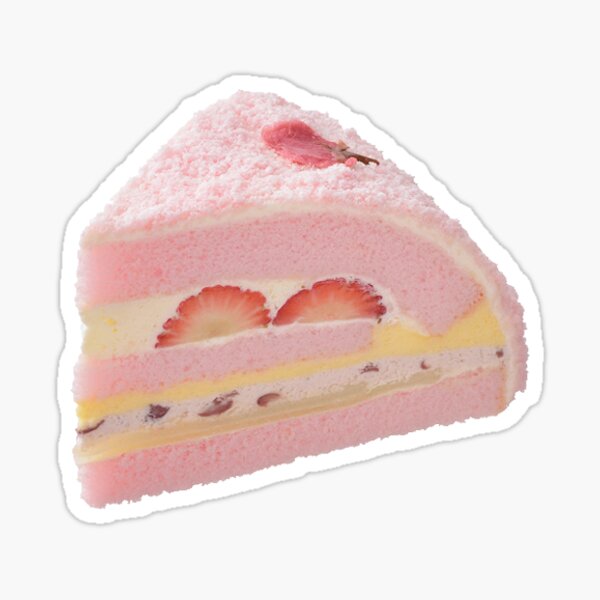 "pink cake slice" Sticker for Sale by zommbunny | Redbubble
