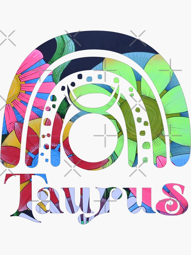 "Retro Taurus Flower" Sticker for Sale by MyStarSign | Redbubble