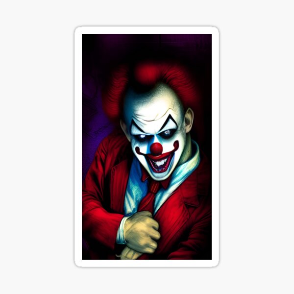 "Creepy Clown" Sticker for Sale by OlympicsMerch | Redbubble