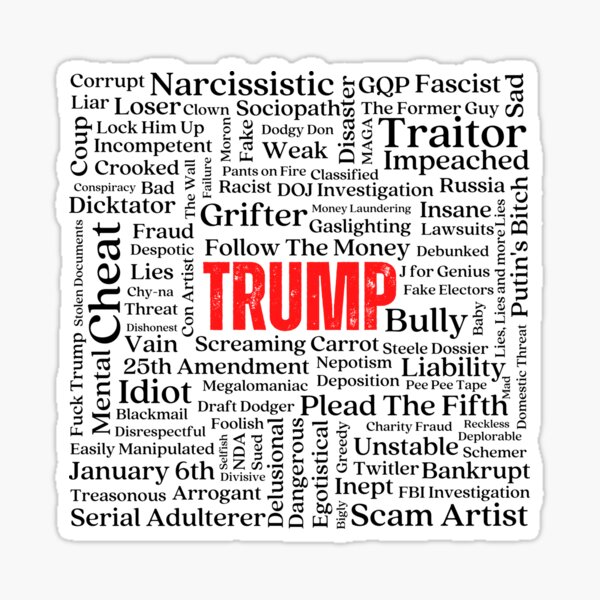 "Trump Wordcloud" Sticker for Sale by DazArtDesigns | Redbubble