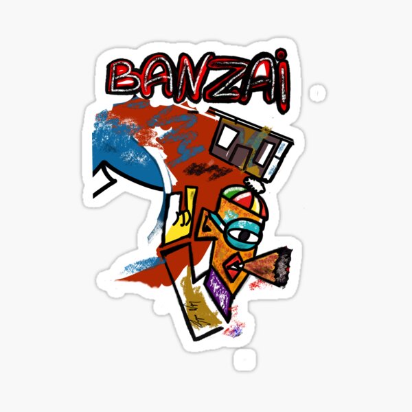 "BANZAI RISE" Sticker for Sale by VICTORIANEGRO10 | Redbubble