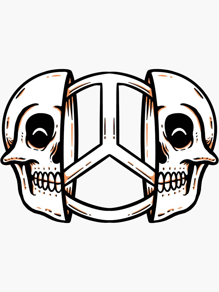 "Peace in The Skull" Sticker for Sale by DuickyMerch | Redbubble