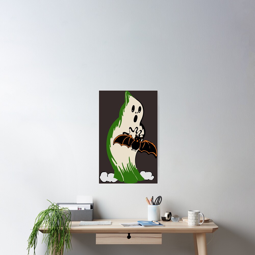 "Vintage Halloween Beistle Ghost with Bat" Poster for Sale by The ...