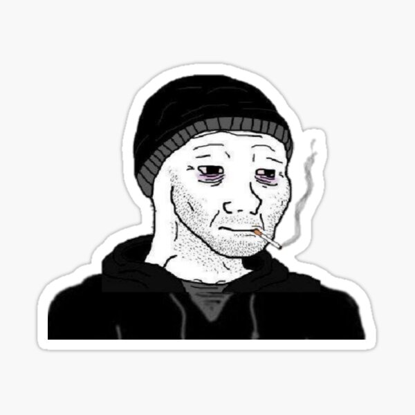 "sad man decal" Sticker for Sale by ETUSTORE | Redbubble