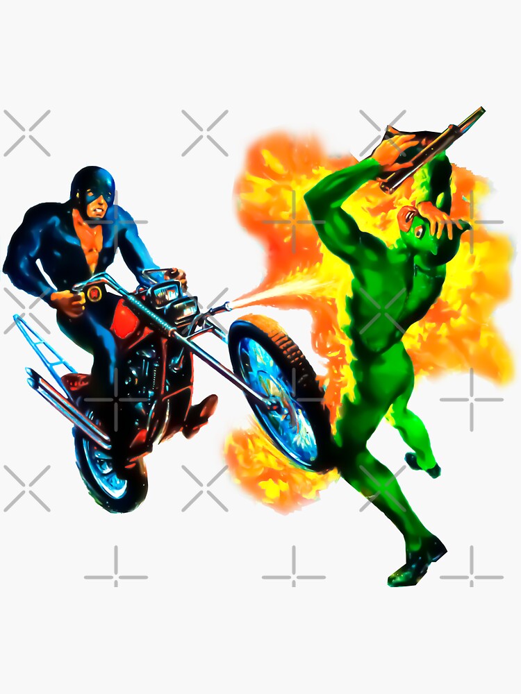 "Hell Rider Motorcycle Fire Comic" Sticker for Sale by REVISTANGO ...