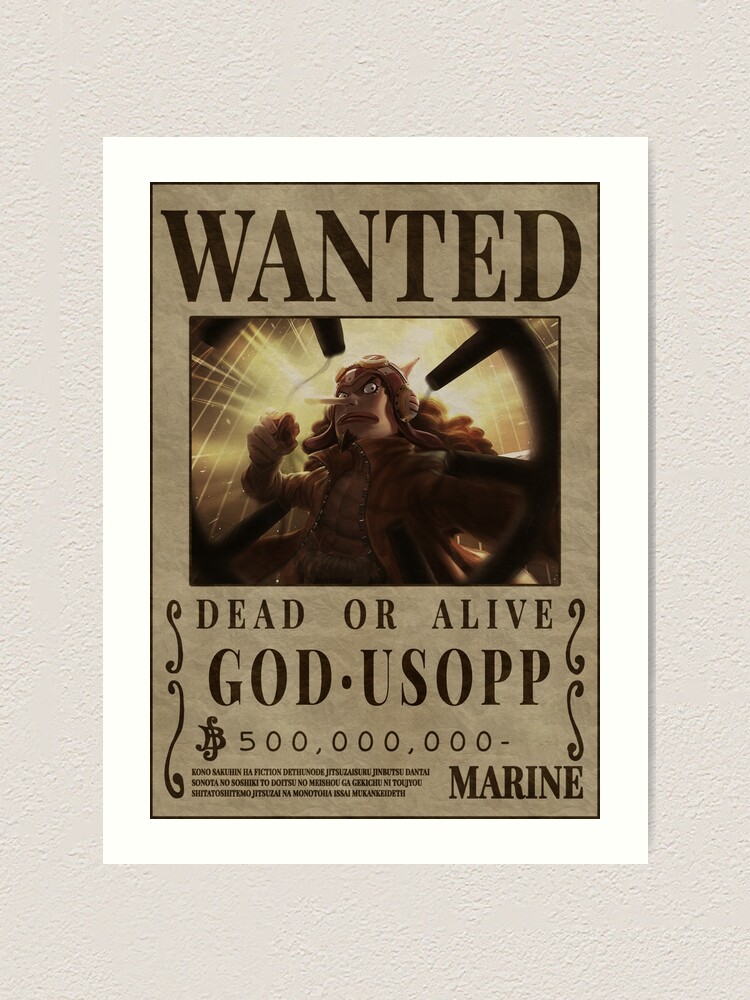 Lámina artística «Usopp One Piece Wanted Bounty Poster God Usopp» de ...