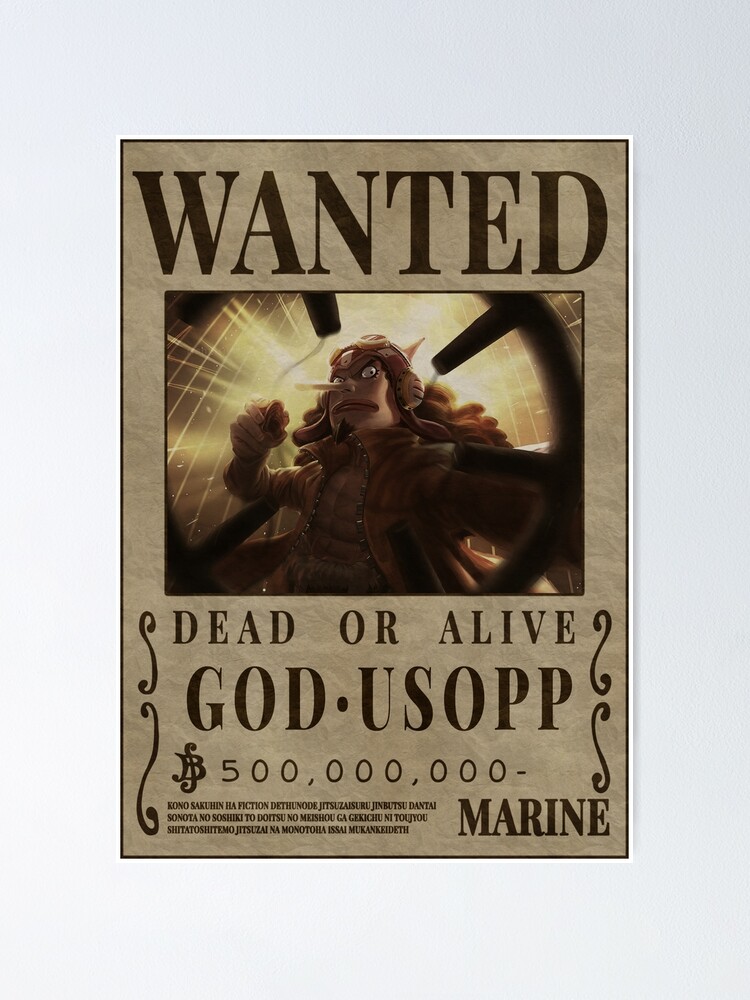 "Usopp One Piece Wanted Bounty Poster God Usopp" Poster for Sale by ...