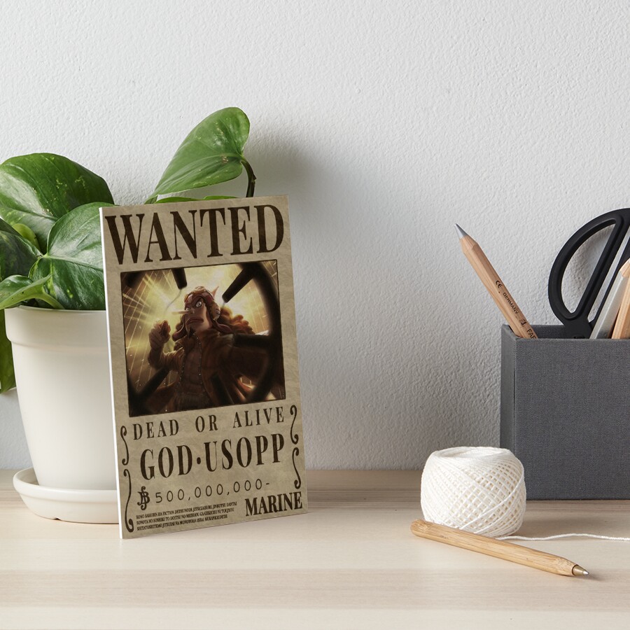 "Usopp One Piece Wanted Bounty Poster God Usopp" Art Board Print for ...