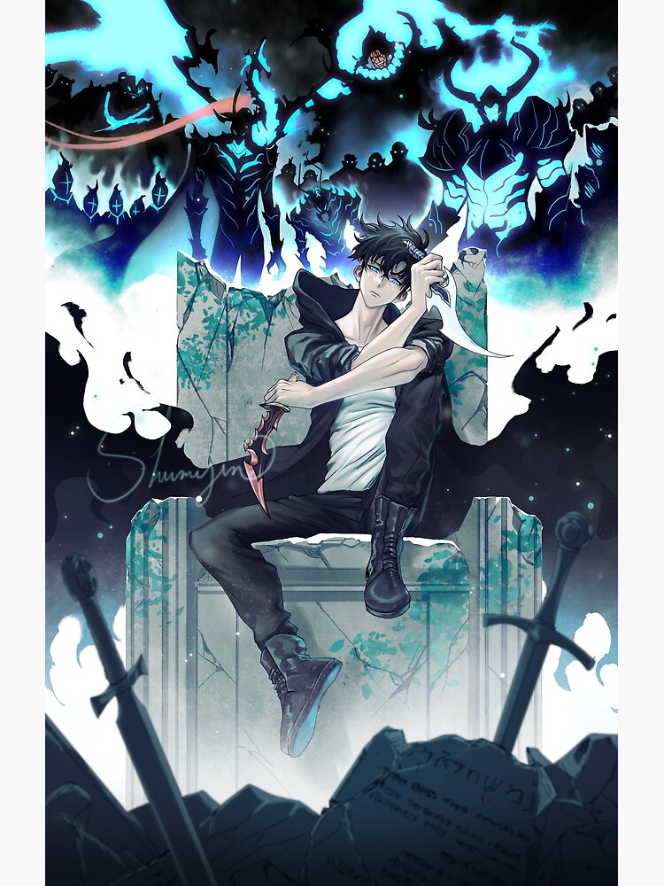 "Solo Leveling - Jin Woo and Shadow Army" Photographic Print for Sale ...