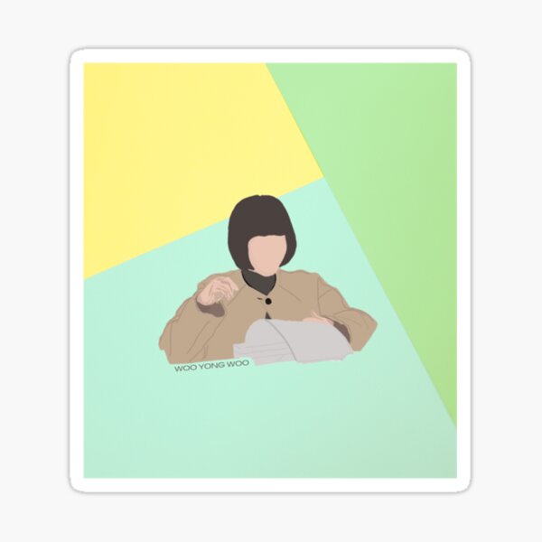 Extraordinary Attorney Woo Yong Woo Green Colorful Background Sticker For Sale By