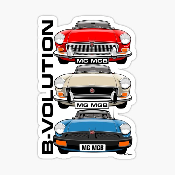 "Mg mgb evolution" Sticker for Sale by MicheleThorn | Redbubble
