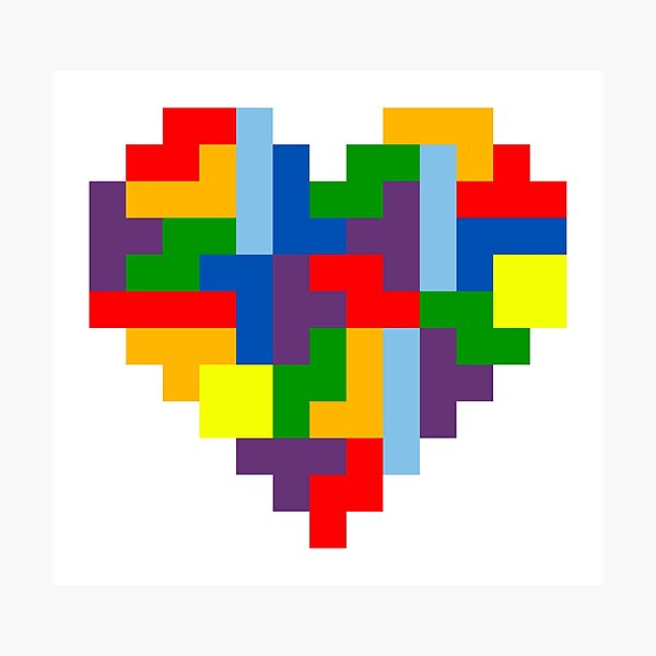 "8 bit pixel love in the arrangement of the box" Photographic Print for ...