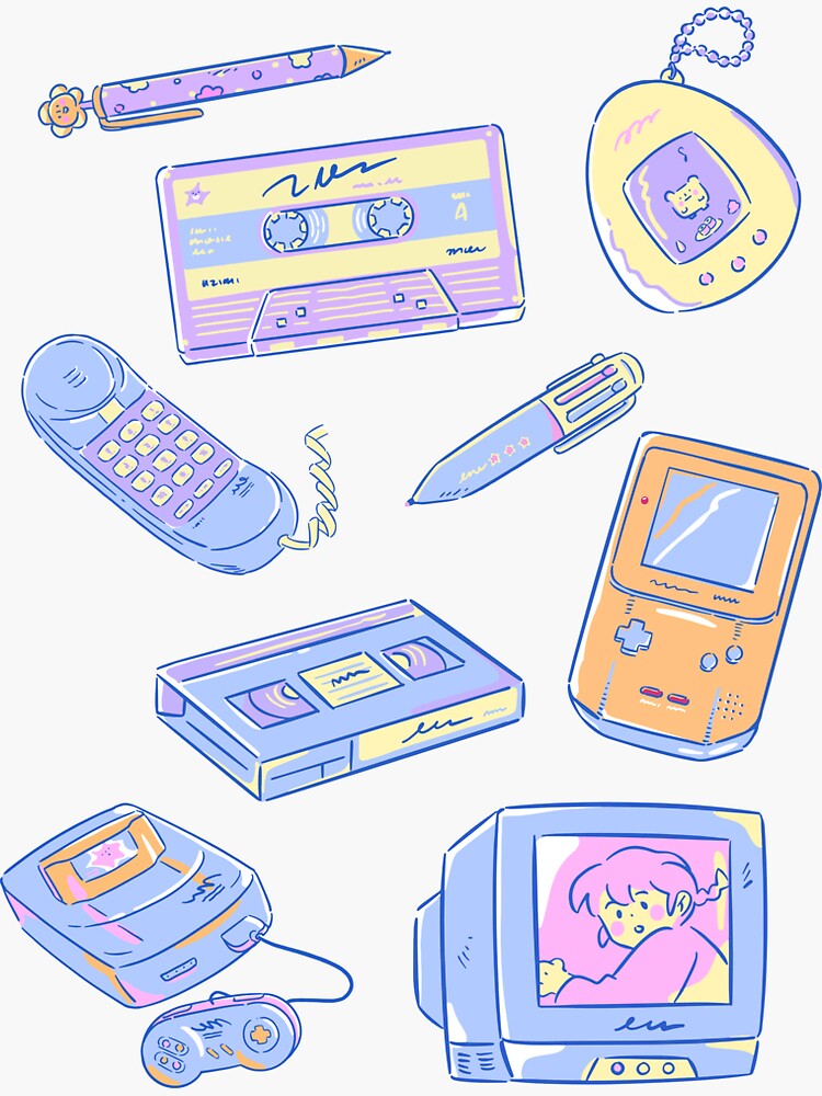 "Cute 90s" Sticker for Sale by UNariDesign | Redbubble