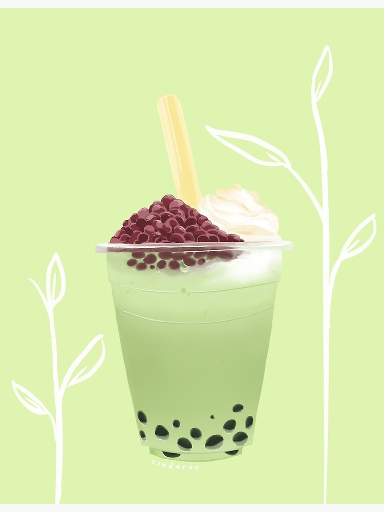 "Matcha Red Bean Bubble Tea" Art Print by cinderoo | Redbubble