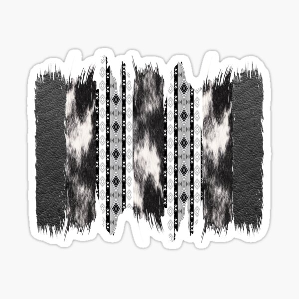 "Western Tribal Pattern With Faux Cowhide And Leather" Sticker for Sale ...