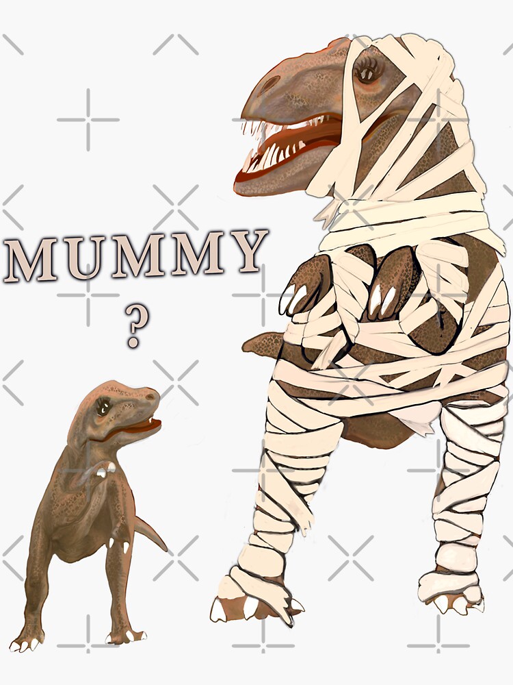 "Cute Baby Funny Mummy T-Rex Halloween Dinosaurs" Sticker for Sale by ...