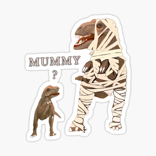"Cute Baby Funny Mummy T-Rex Halloween Dinosaurs" Sticker for Sale by ...