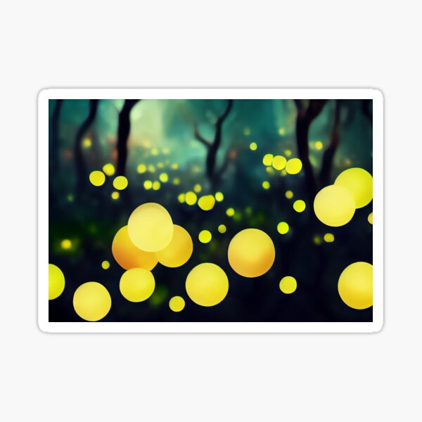 "Fireflies in the Forest - Created by Artificial Intelligence" Sticker ...