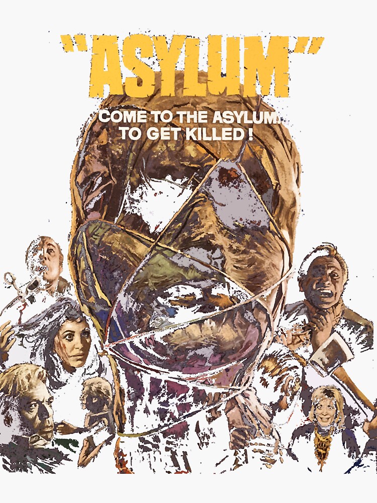 "Asylum (1972) Classic " Sticker for Sale by KaylaSteen | Redbubble