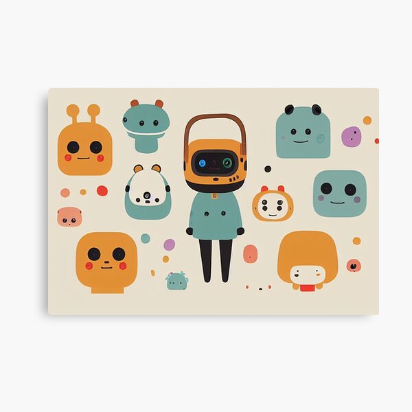 "AI emojis and emoticons - Created by Artificial Intelligence" Canvas Print for Sale by Created ...