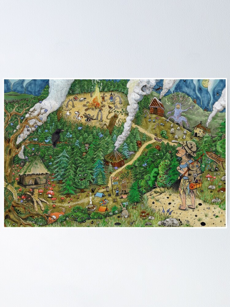 "Hidden object witch forest" Poster by thelowerdreams | Redbubble