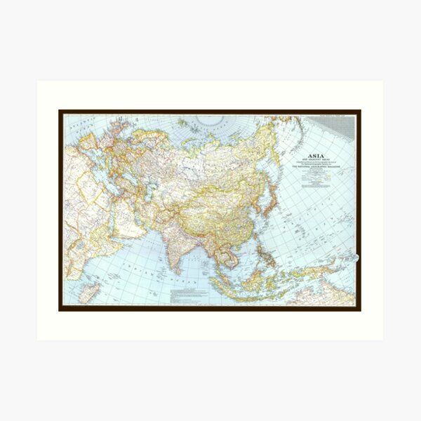 ""Asia: 1942 / today - detailed map of Asia with adjacent regions ...