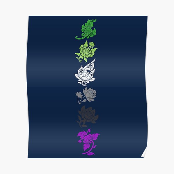 "Asian Flower Art Aro Ace. Aroace Pride " Poster for Sale by PerryPacil ...
