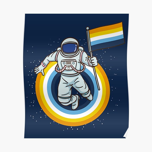 "Astronaut Aroace Pride Flag " Poster for Sale by PerryPacil | Redbubble