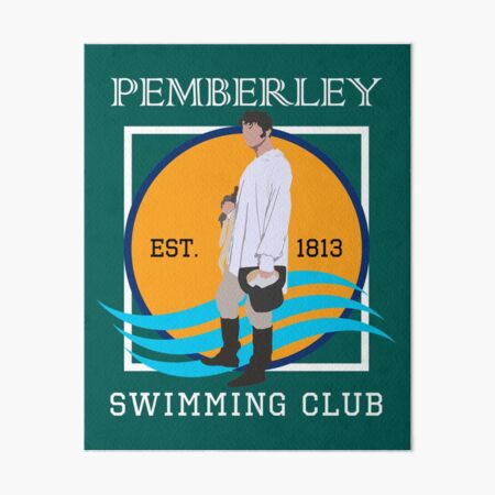 "Pemberley Swimming Club Est. 1813 - Pride and Prejudice WHITE " Art ...