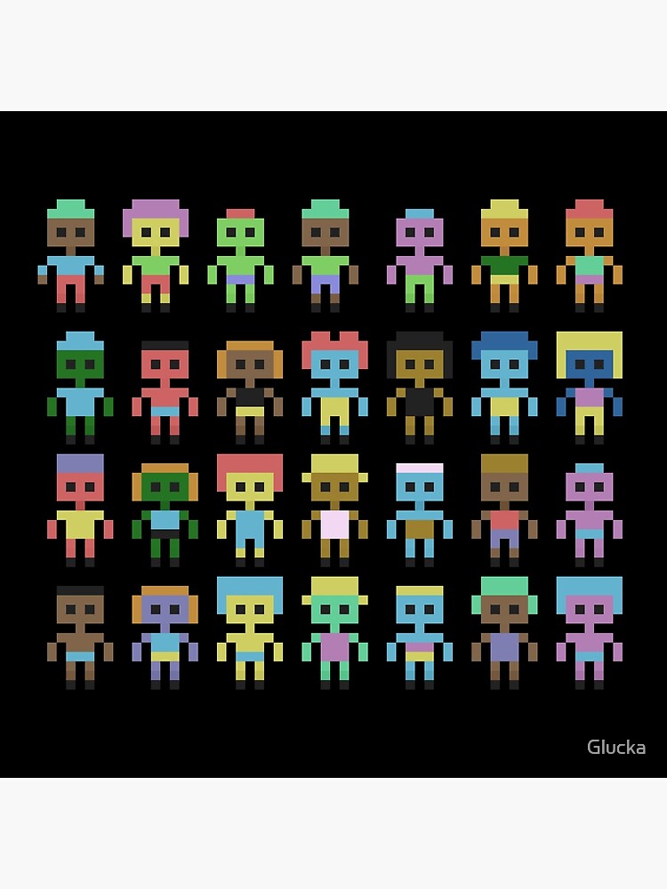"8 bit cute game characters retro design" Poster for Sale by Glucka ...