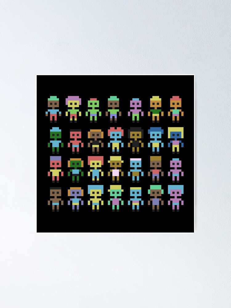 "8 bit cute game characters retro design" Poster for Sale by Glucka ...