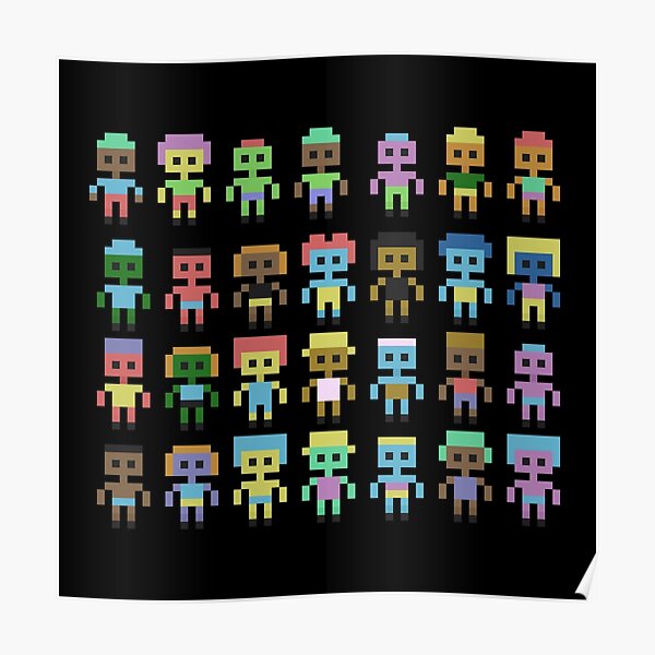 "8 bit cute game characters retro design" Poster for Sale by Glucka ...