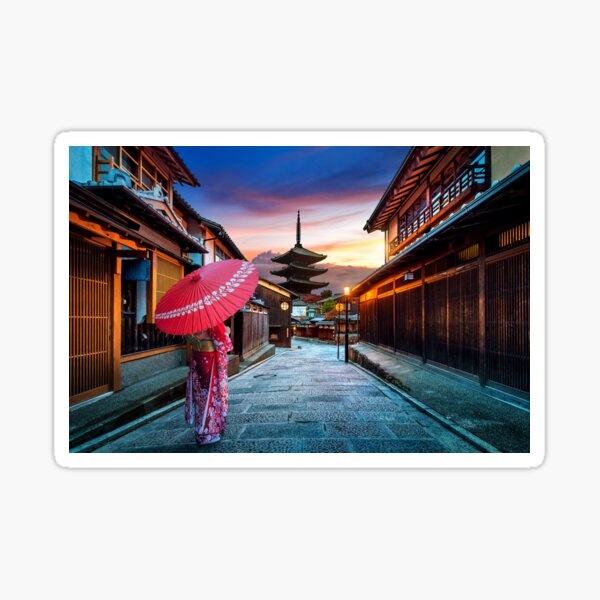 "Yasaka pagoda Kyoto Japanese Woman" Sticker for Sale by sofiatheof ...
