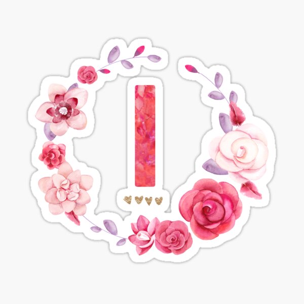 "Floral Letter I" Sticker for Sale by wishonaunicorn | Redbubble