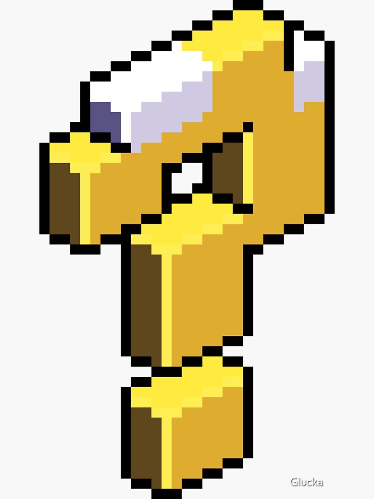 "8 bit question mark retro gaming design" Sticker for Sale by Glucka ...