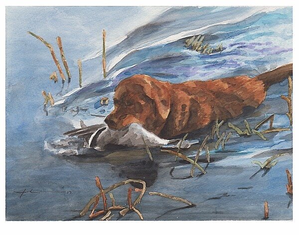 "last retrieve watercolor" by mike theuer | Redbubble