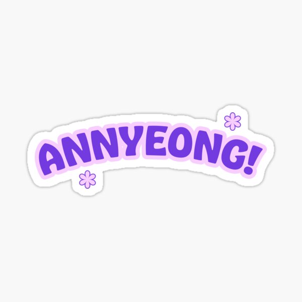 "ANNYEONG Korean T-Shirts White" Sticker for Sale by ikrambttt | Redbubble