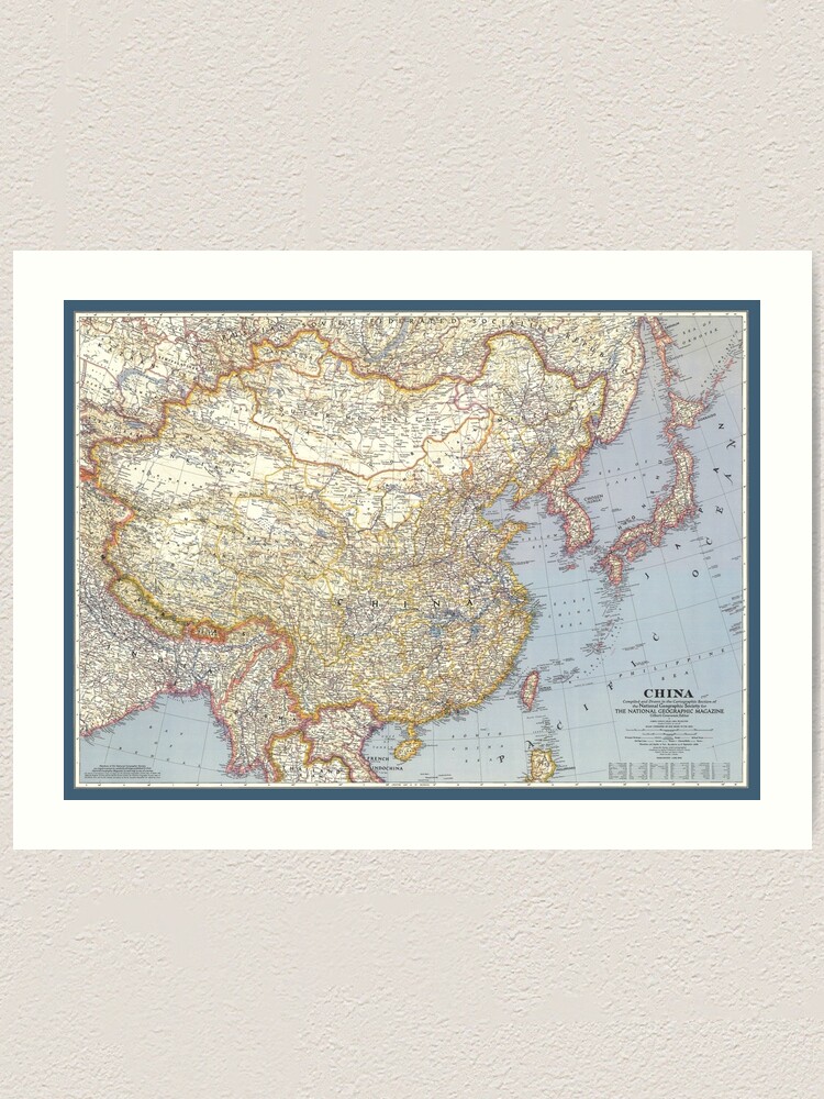 ""China: 1945 / today - detailed map with neighboring countries ...