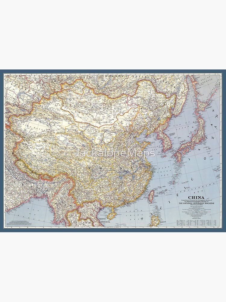 ""China: 1945 / today - detailed map with neighboring countries ...